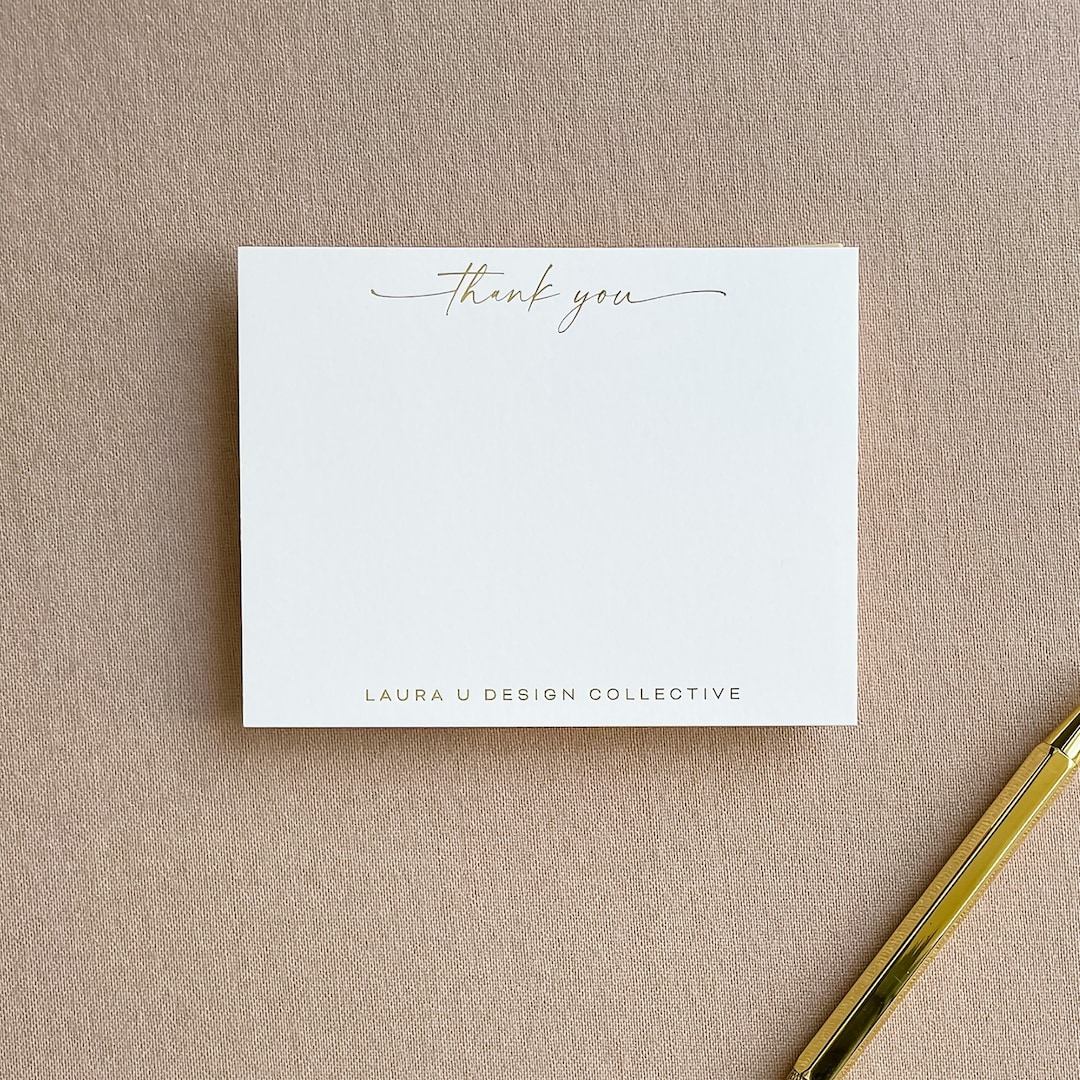 Custom Business Thank You Card, Personalized Corporate Stationery Set ...