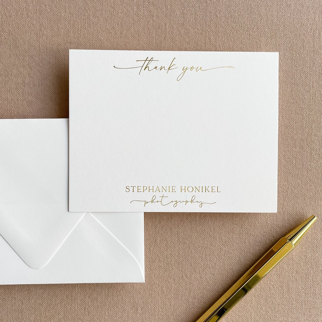 Custom Business Logo Thank You Card, Personalized Corporate Stationery ...