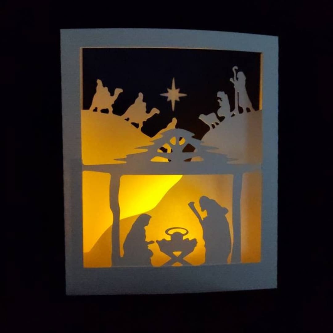 Nativity Tea Light Card, 3D Card, Pop Up, Christmas Card, Handmade ...