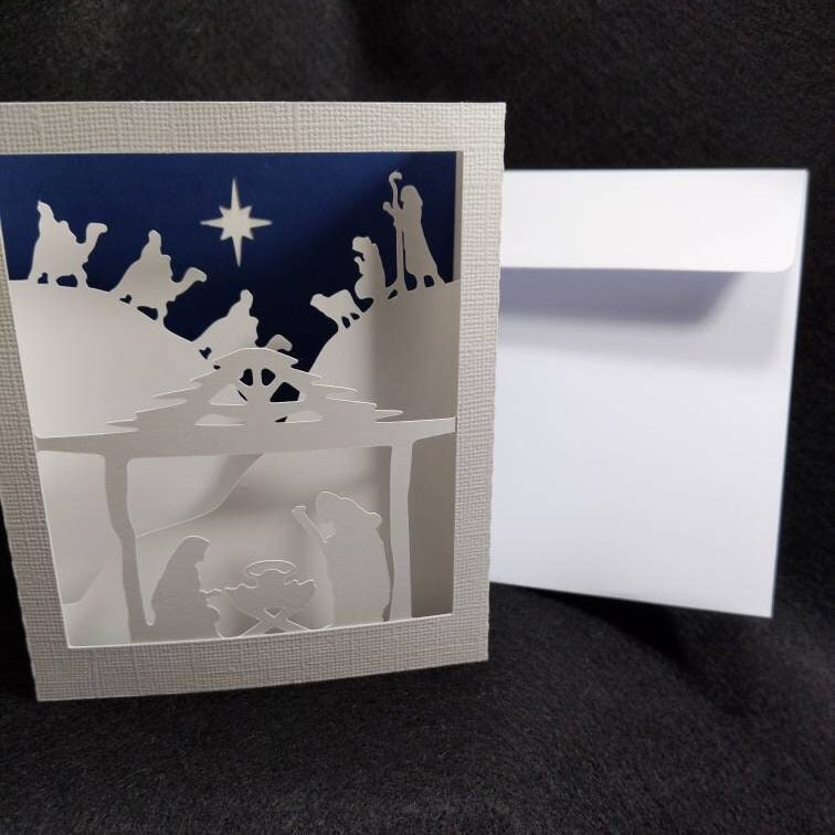 Nativity Box Card, Tea Light, 3D Card, Pop Up, Christmas Card, Handmade ...