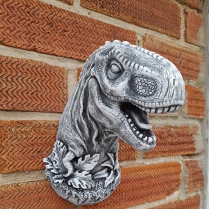 Stone Dinosaur T-rex Wall Plaque Quality Detailed Garden Ornament - Etsy UK