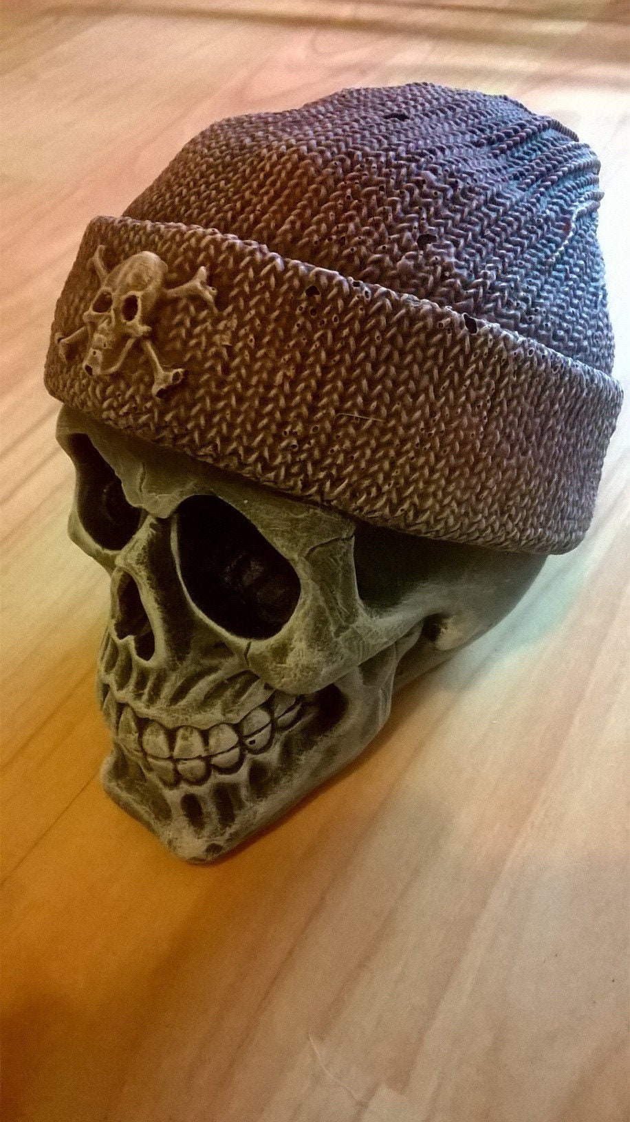 Skull Stone Garden Ornament Beanie Hat Quality Detail & - Etsy UK