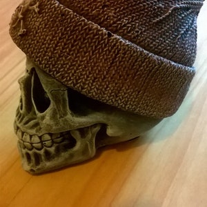 Skull Stone Garden Ornament Beanie Hat Quality Detail & - Etsy UK