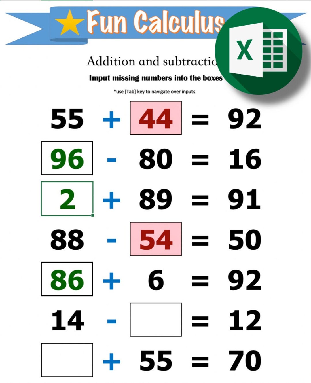 Addition and Subtraction up to 100. Calculus, Math Exercise Workbook ...
