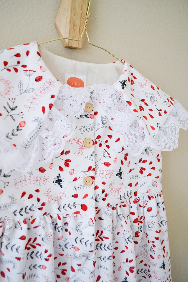 Girl Dress Girl Oversized Collar Dress Peter Pan Collar - Etsy