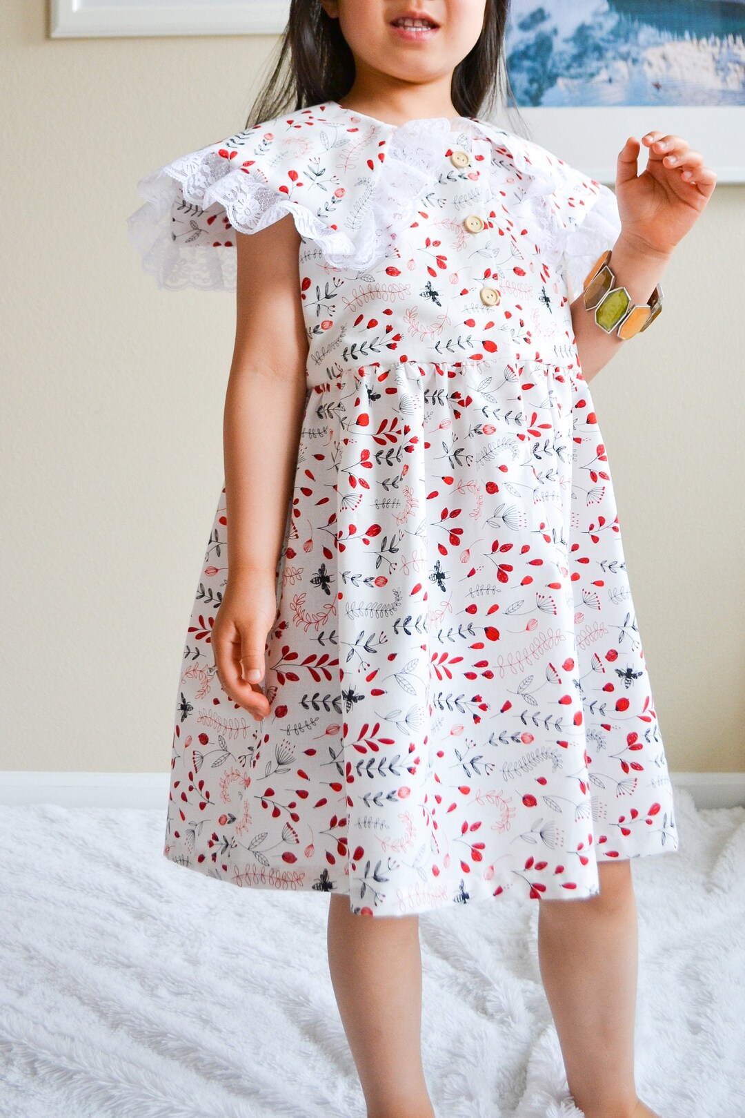 Girl Dress Girl Oversized Collar Dress Peter Pan Collar - Etsy
