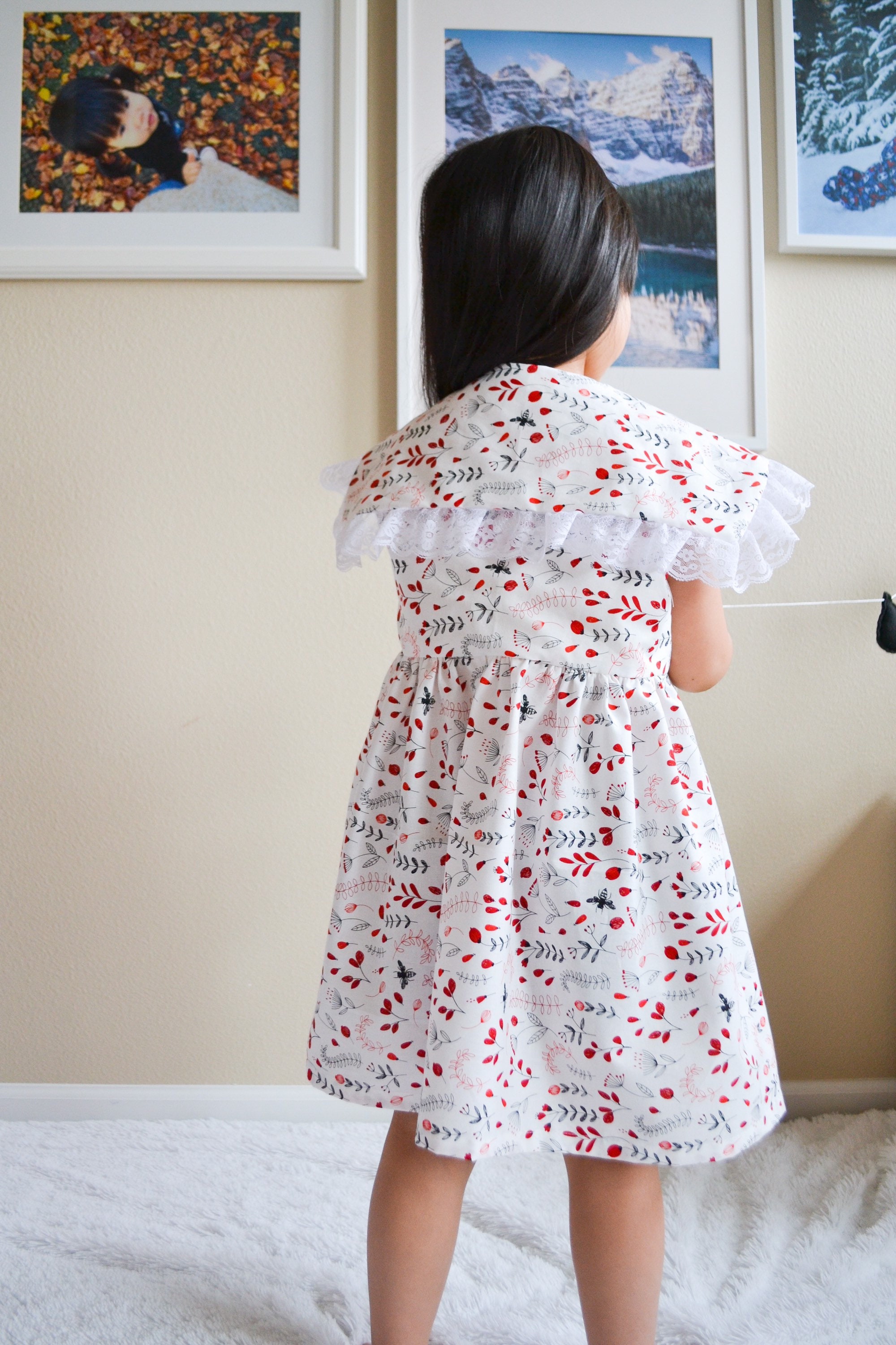 Girl Dress Girl Oversized Collar Dress Peter Pan Collar - Etsy
