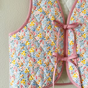 Quilted Vest, reversible Quilted Vest, Quilted Front Tie Vest, Front ...