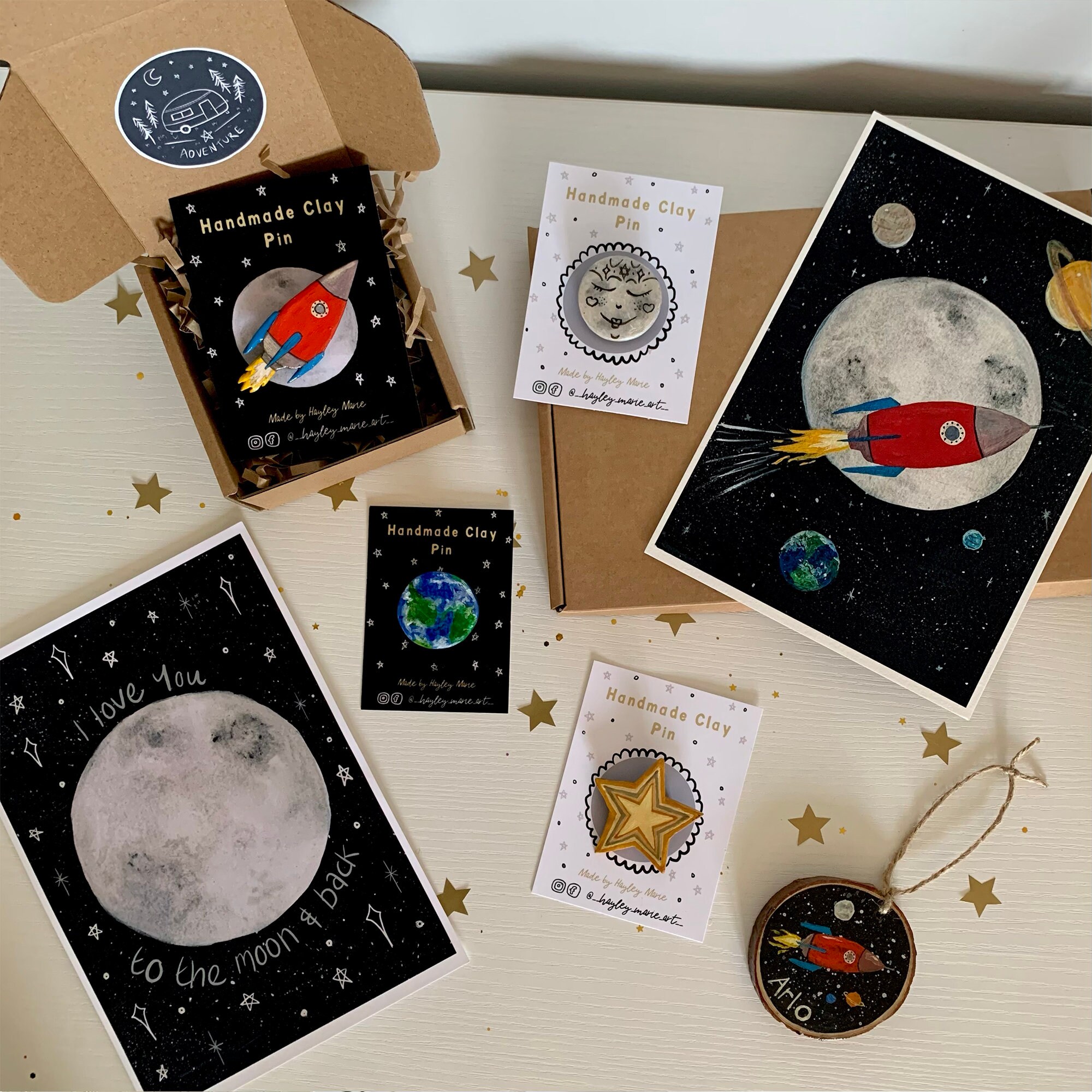 Personalised Space Rocket Decoration Child Art Space | Etsy