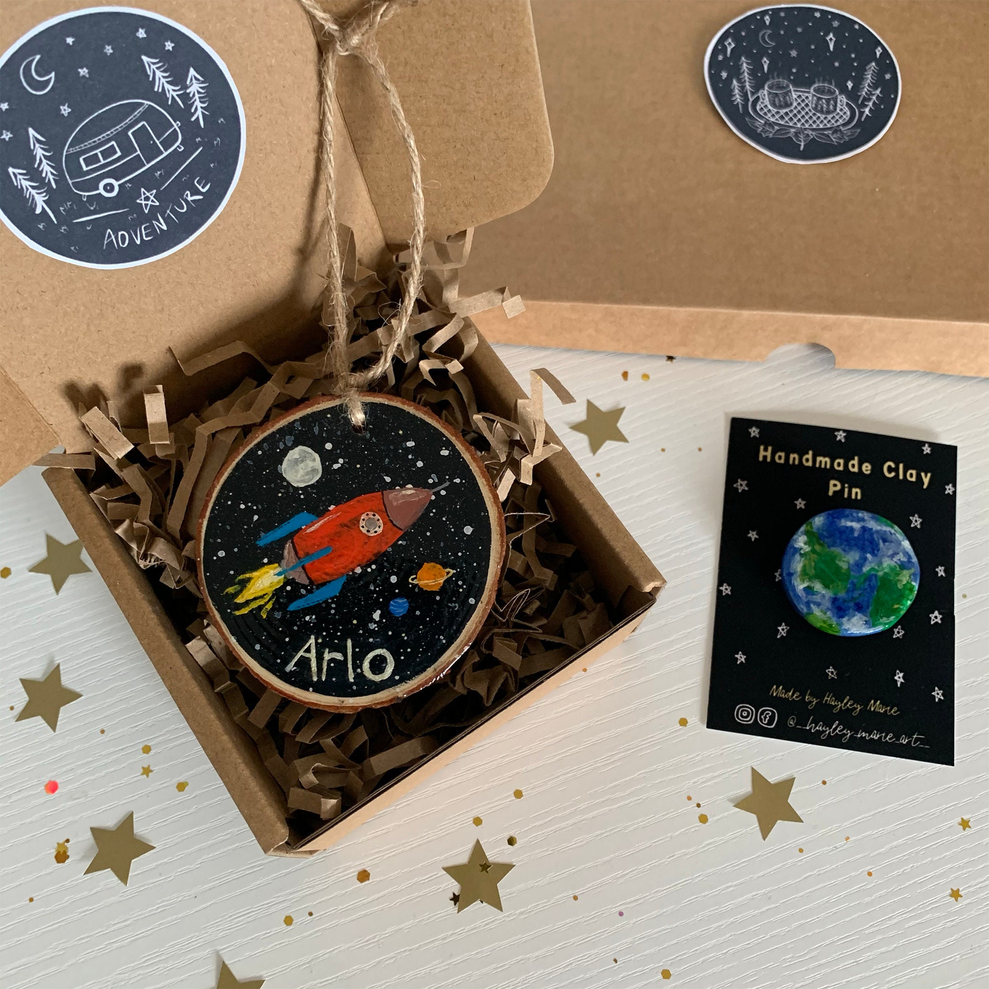 Personalised Space Rocket Decoration Child Art Space | Etsy