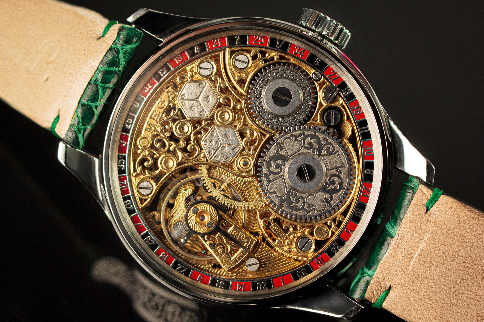 Omega Watch Skeleton Watch Casino Watch Marriage Watch Handmade Watch ...