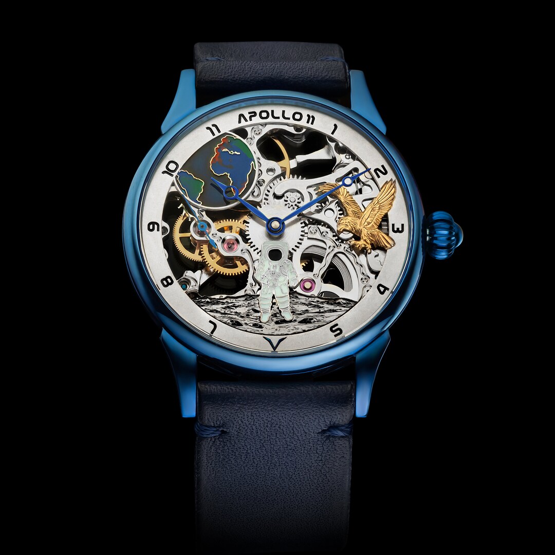 Skeleton Watch APOLLO 11 Watch Gift for Husband Wedding Gift for ...