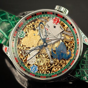 Omega Watch Skeleton Watch Casino Watch Marriage Watch Handmade Watch ...