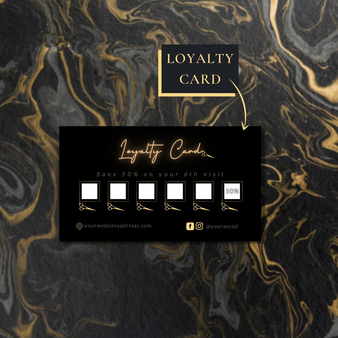 Barber Loyalty Cards & Barber Business Card Template Design, Punch ...