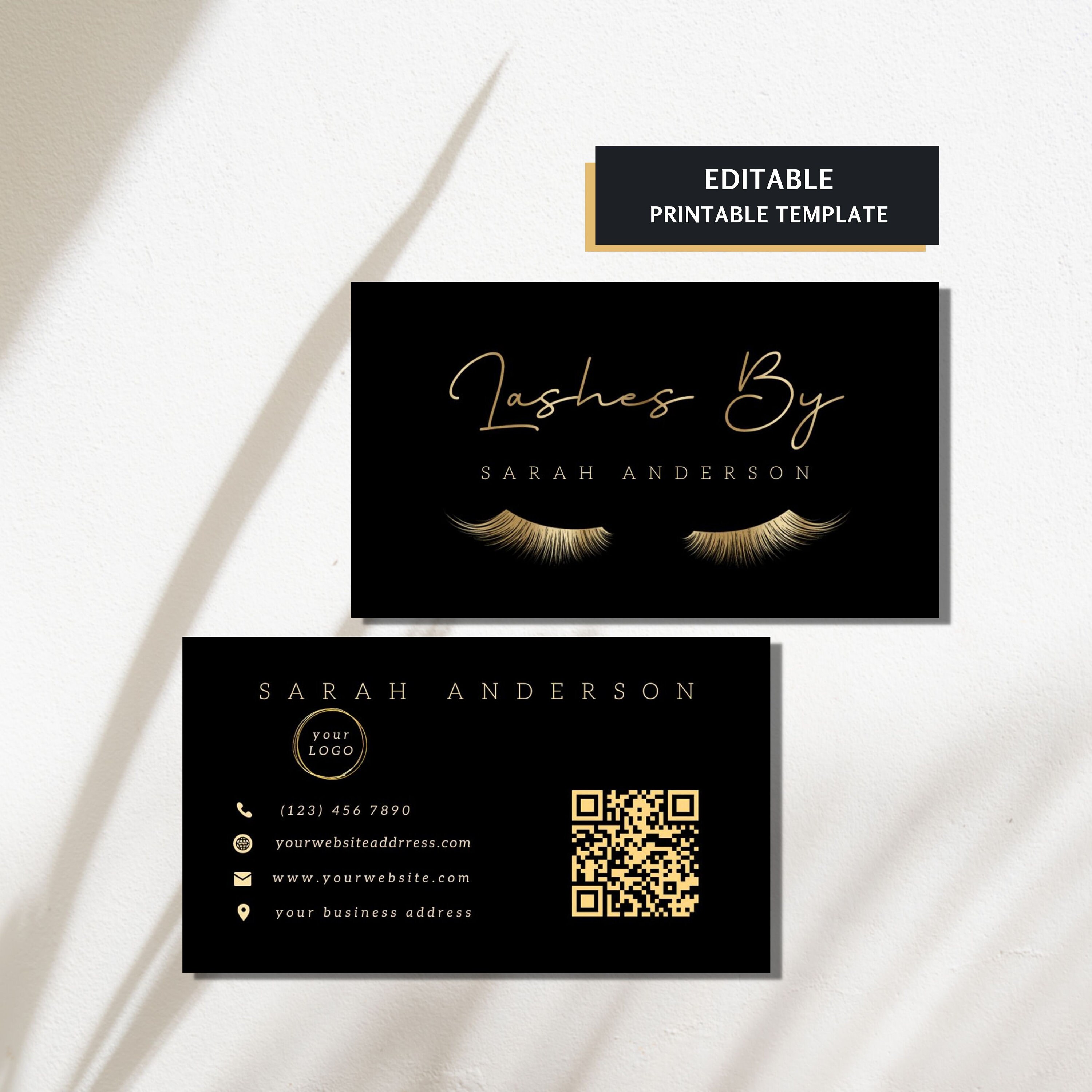 Custom Lash Business Card Template, Lux Lash Extension Business Card ...