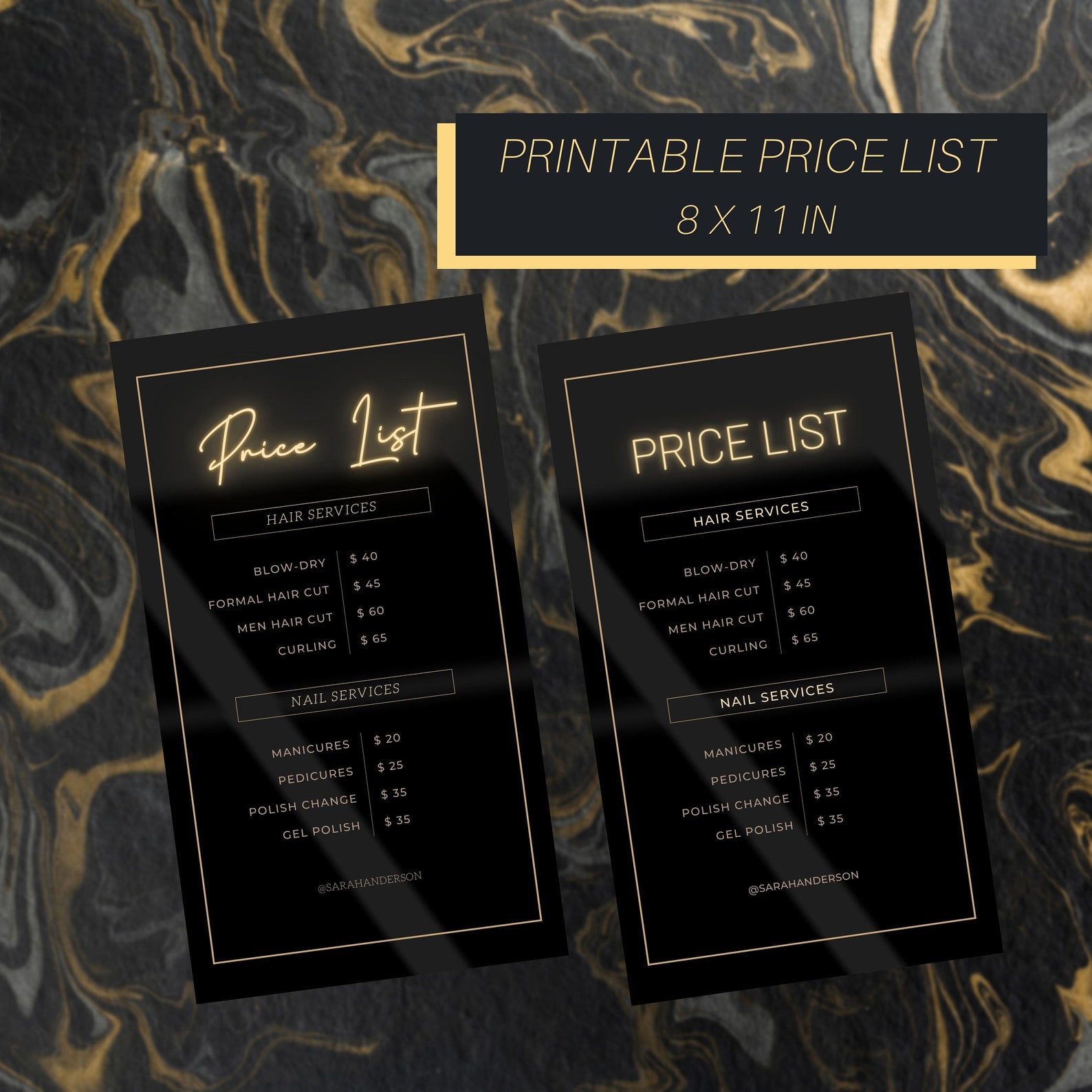 Beauty Salon Business Card Bundle Template Set Editable - Etsy