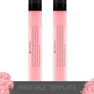 Lip Gloss Warning Label Template, Digital Warning Sticker for Lipgloss ...