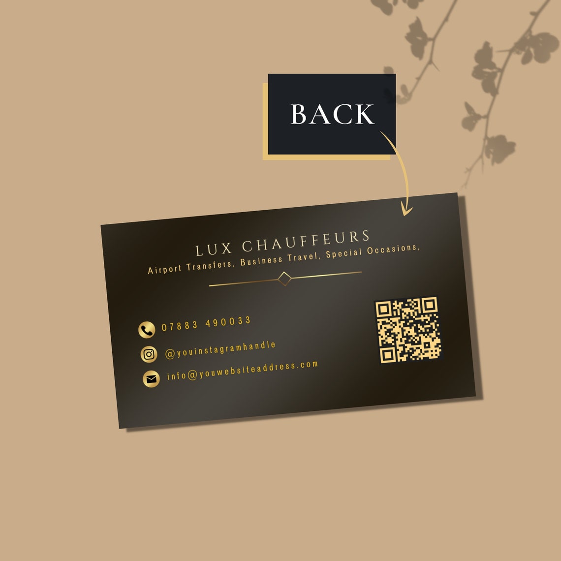 Elegant Driving Business Cards Template, Lux Limousine Rental Services ...