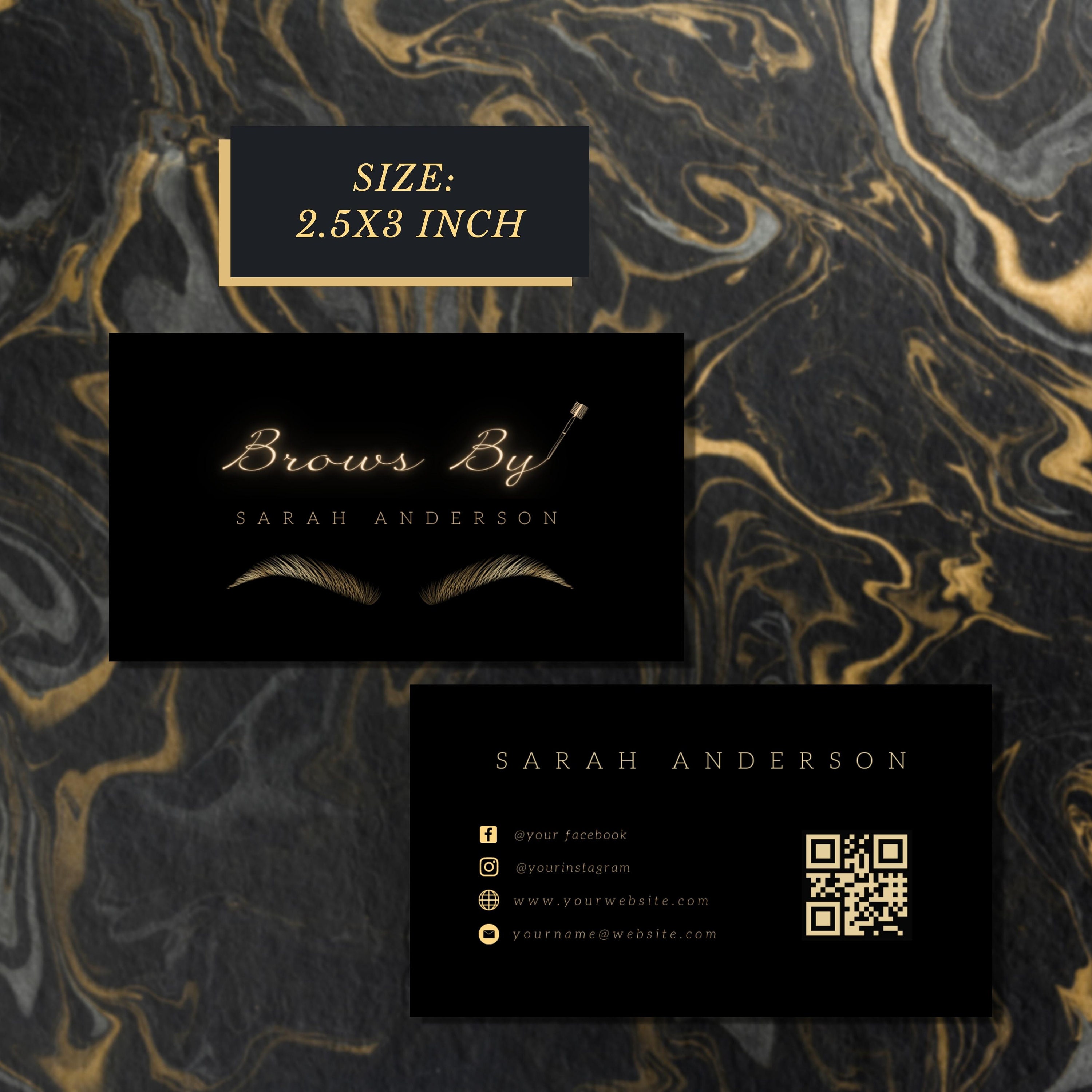 Modern Brow Business Card Design Template, Microblading Business Cards ...