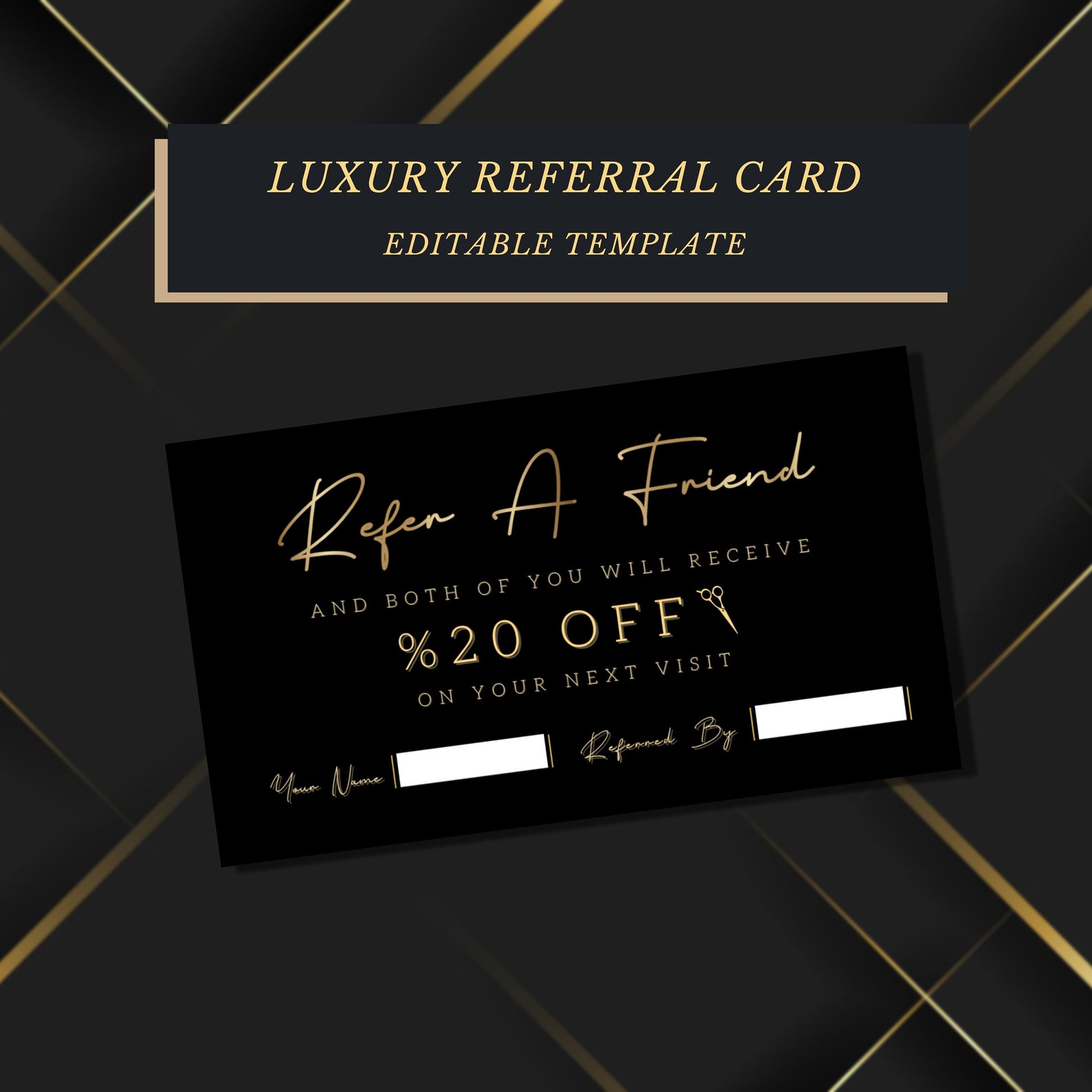 Hairstylist Refer A Friend Card Template, Custom Hair Salon Business ...