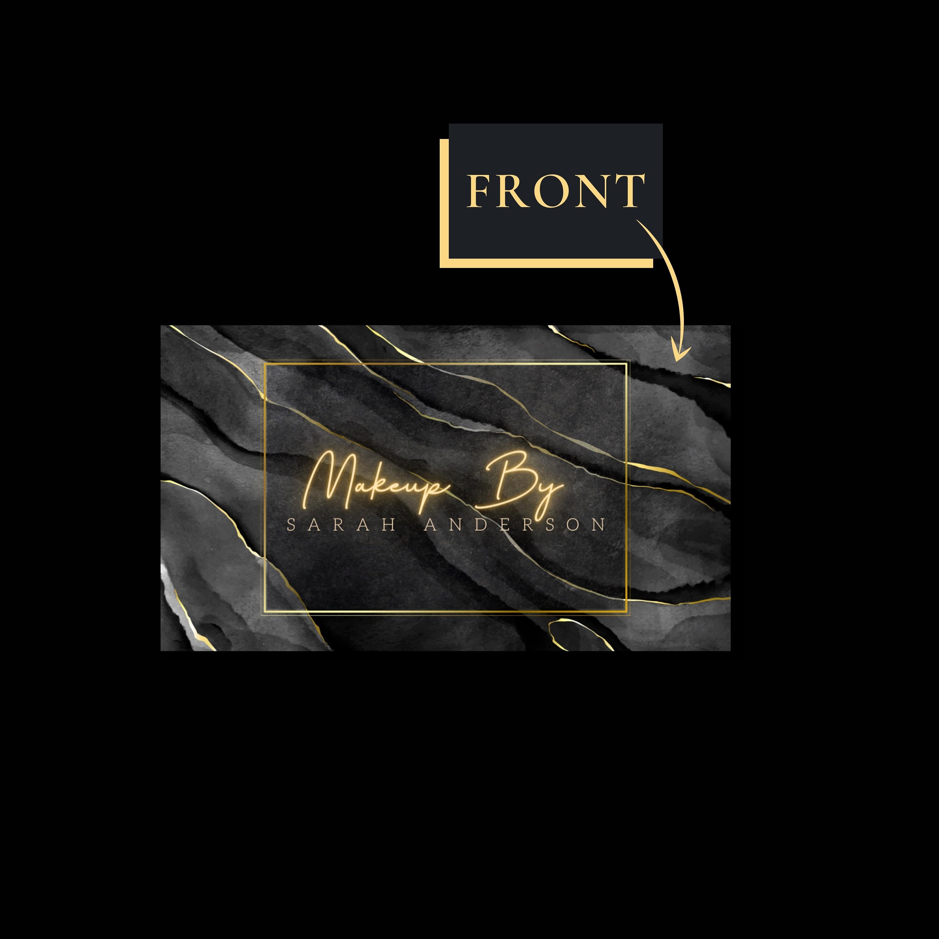 Marble Business Card Elegant Design Black Gold Marble Beauty Business ...