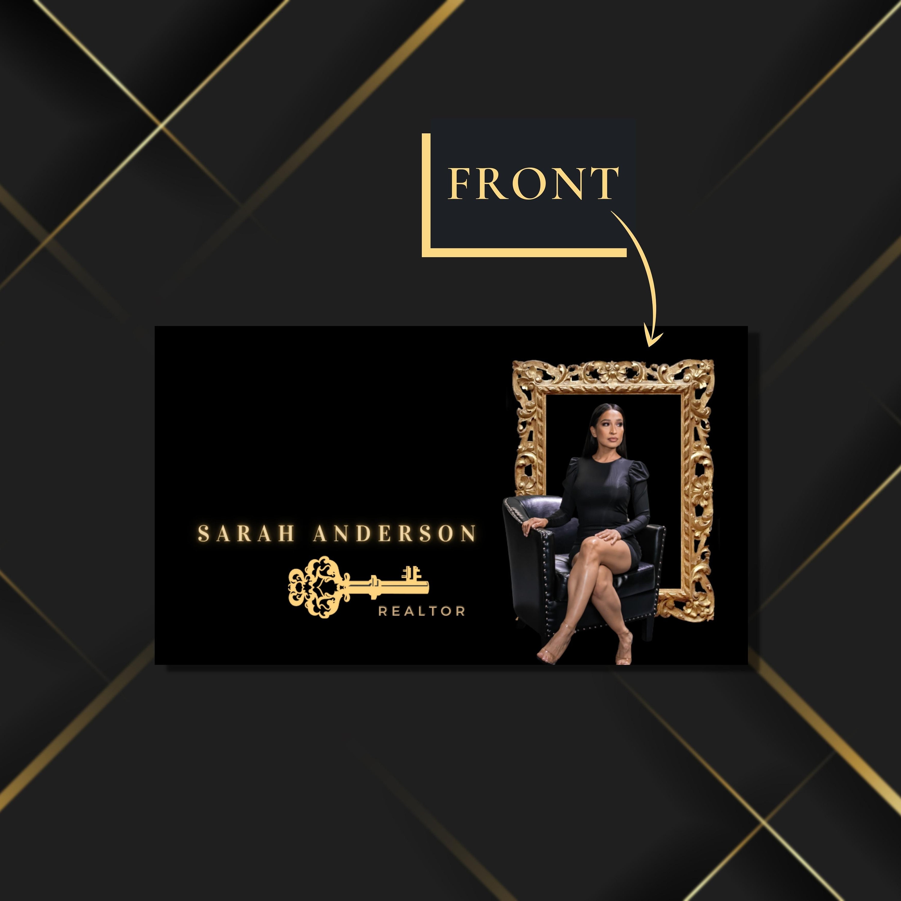 Custom Lux REAL ESTATE Business Card Template, Editable Realtor ...