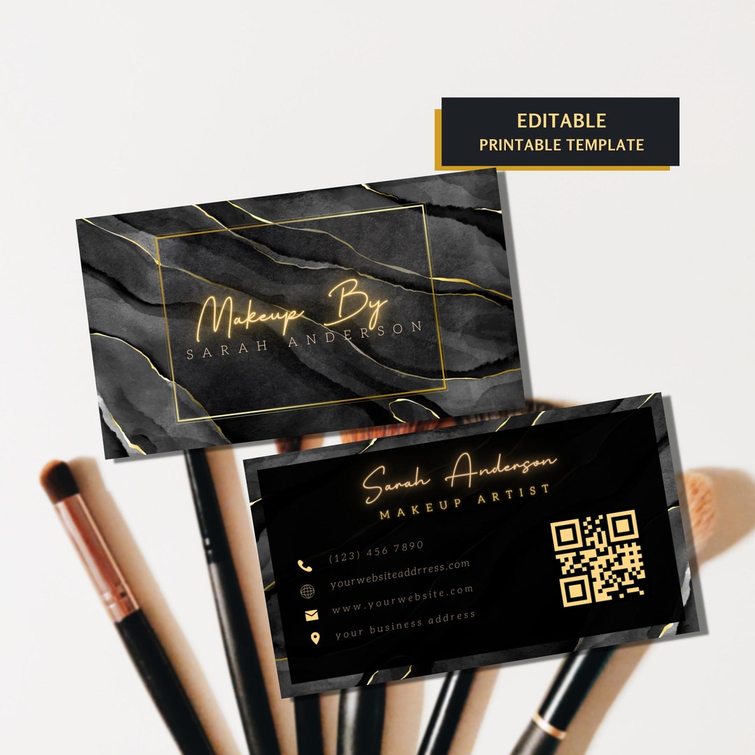 Marble Business Card Elegant Design Black Gold Marble Beauty Business ...
