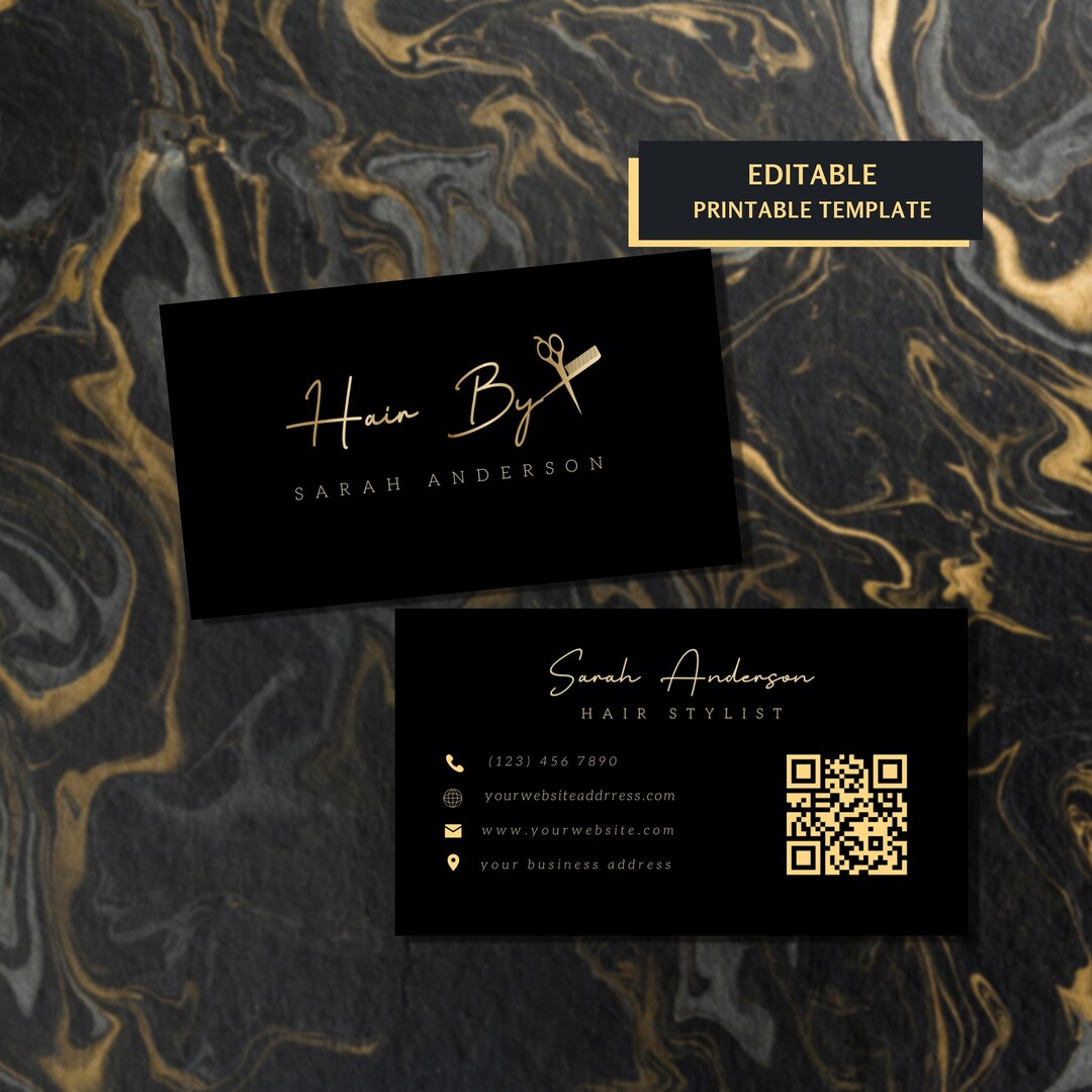 Hair Stylist BUSINESS CARD Template, Hairdresser Beauty Salon Business ...