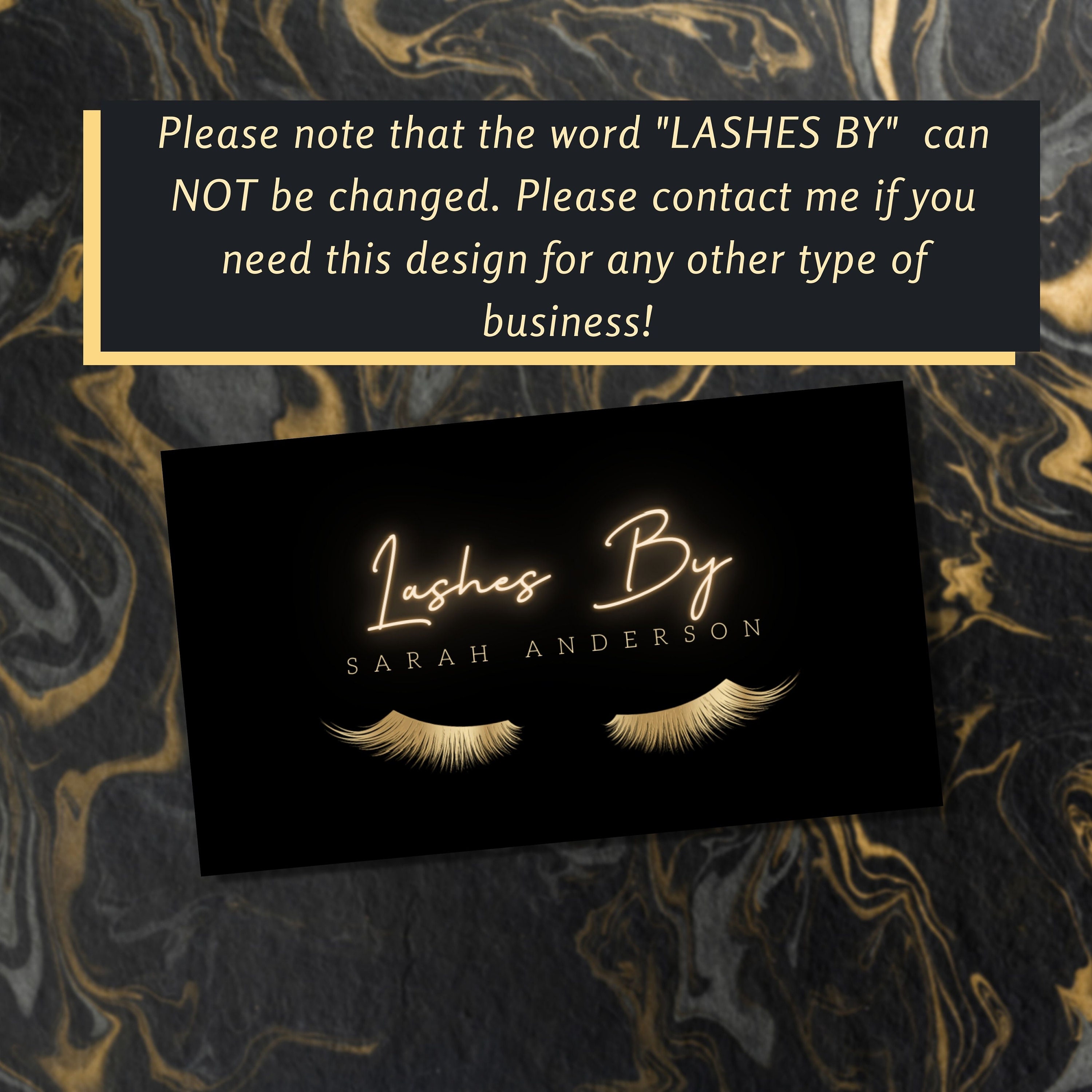 Eyelash Tech Luxury Card Templates Custom Lashes Business - Etsy