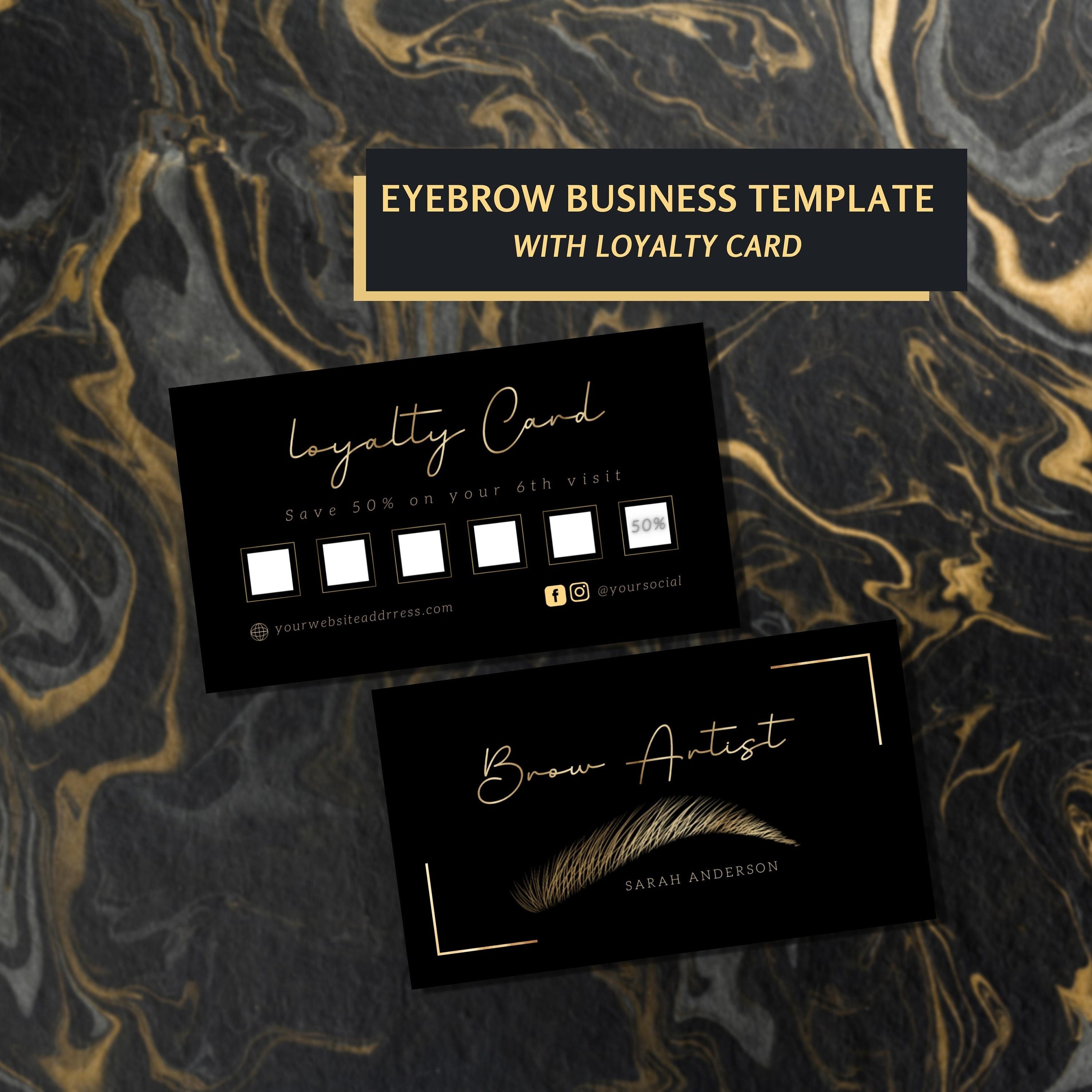 Eyebrow Business Loyalty Card Template, Eyebrow Threading Loyalty Card ...