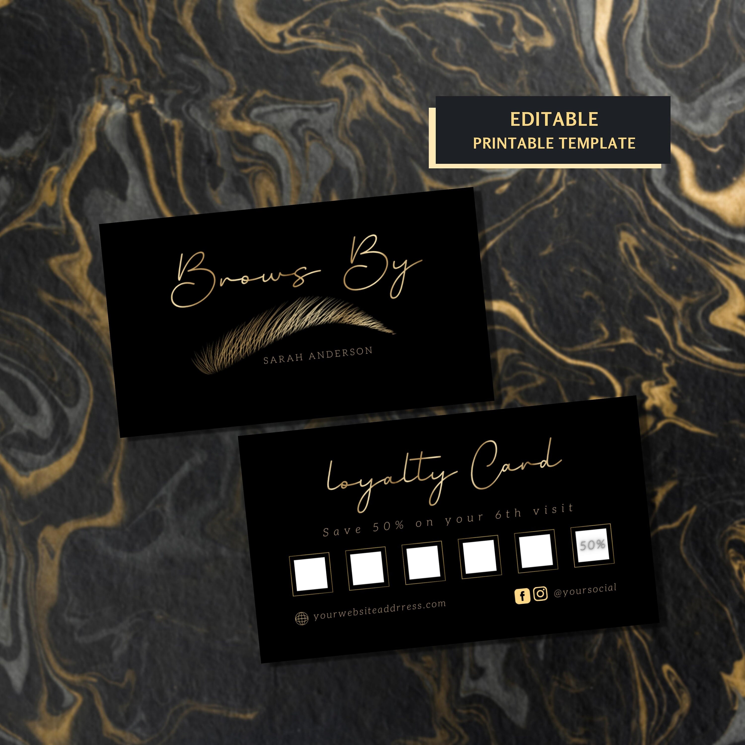 Eyebrow Business Loyalty Card Template, Eyebrow Threading Loyalty Card ...