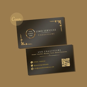 Elegant Driving Business Cards Template, Lux Limousine Rental Services ...