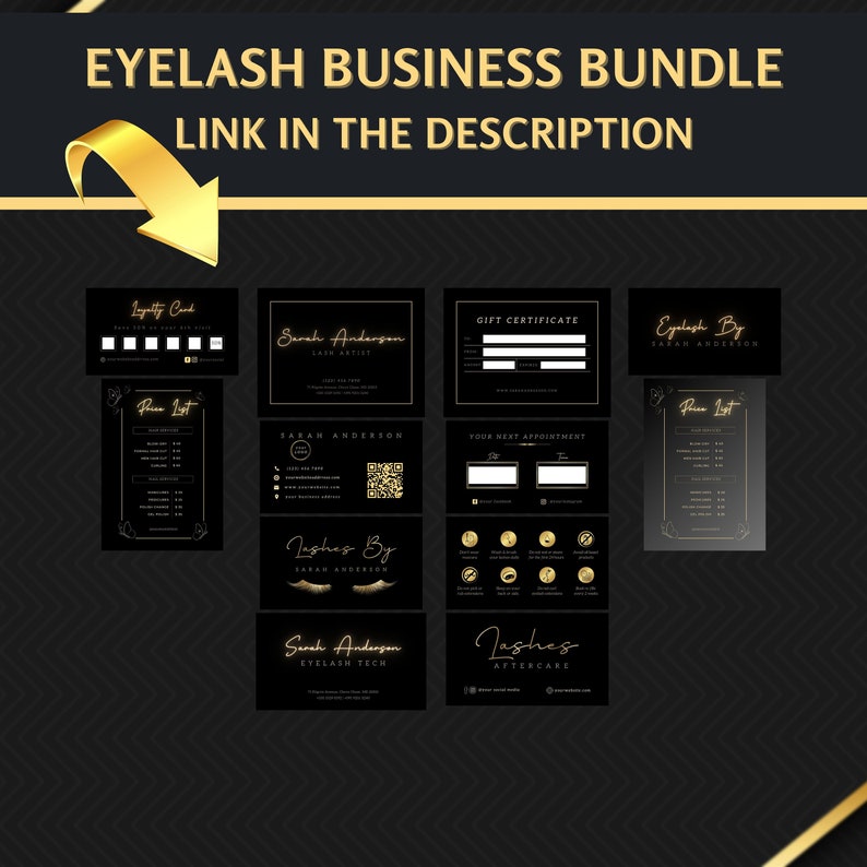 Custom LUX LASH BUSINESS Card Template, Qr Code Lash Extension Business ...