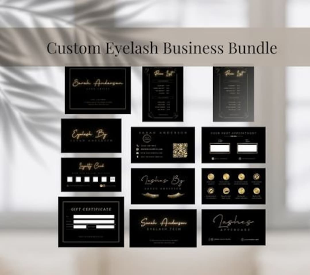 Custom Lash Tech Service Menu Template, Lash Extension Loyalty Card ...