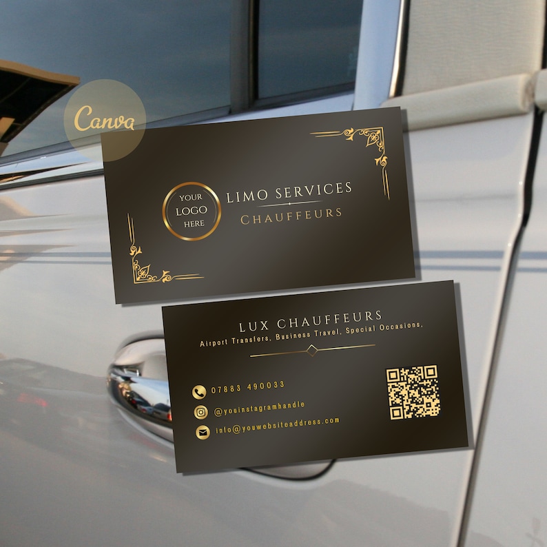 Driving Services Business Card Template, Limo Rental for Business ...
