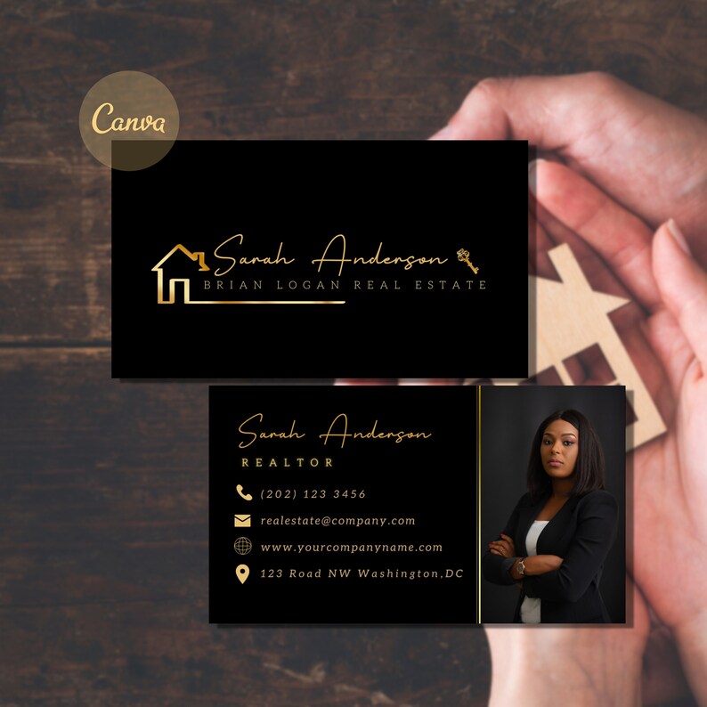 Luxury Real Estate Business Cards Template, Realtor Business Cards Qr ...