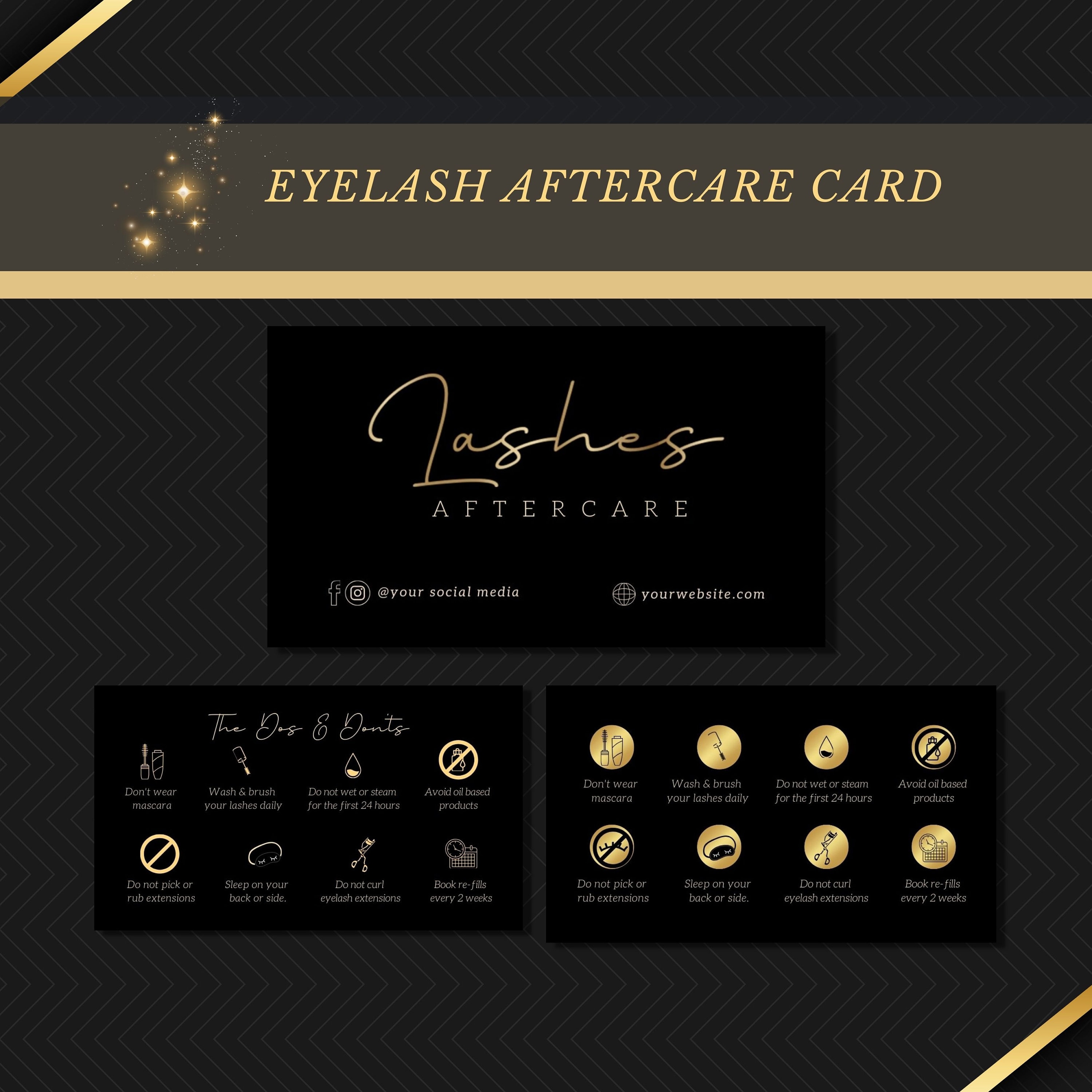 Custom Lash Tech Service Menu Template, Lash Extension Loyalty Card ...