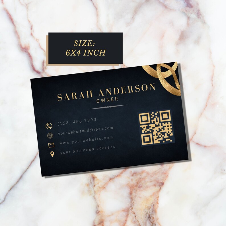 Custom QR Code Business Card, Editable Template With Qr Scan, Luxury ...