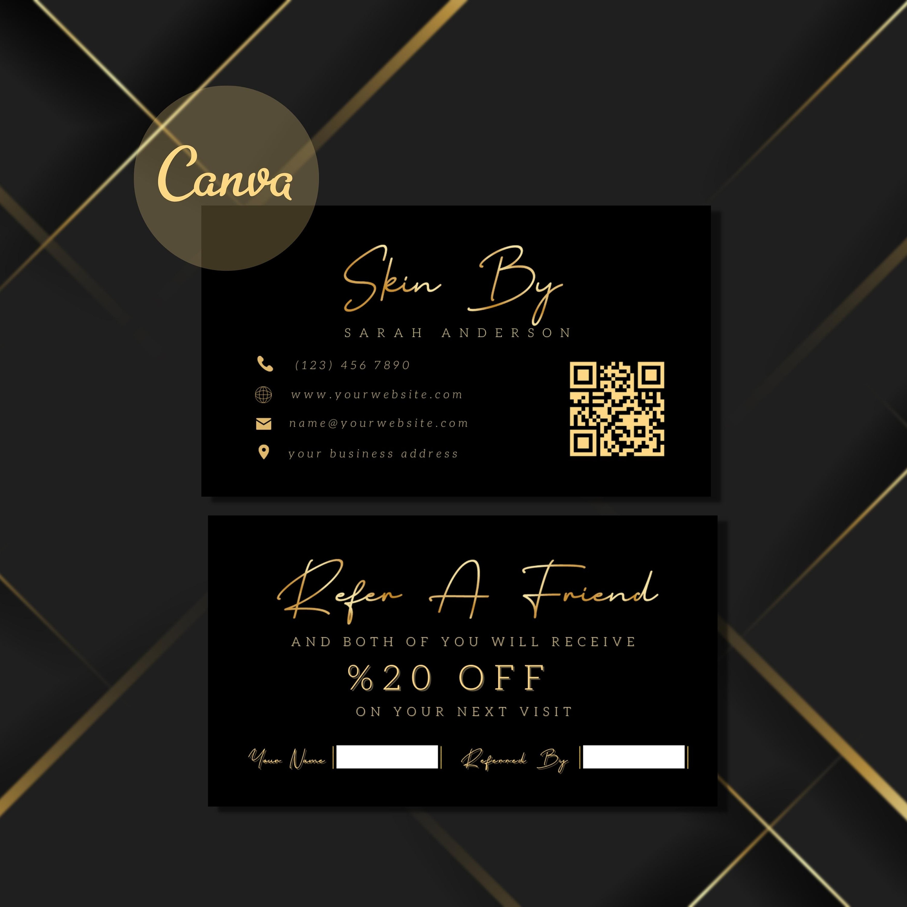 Referral Card Template for Esthetician, Refer A Friend Flyer for Skin ...