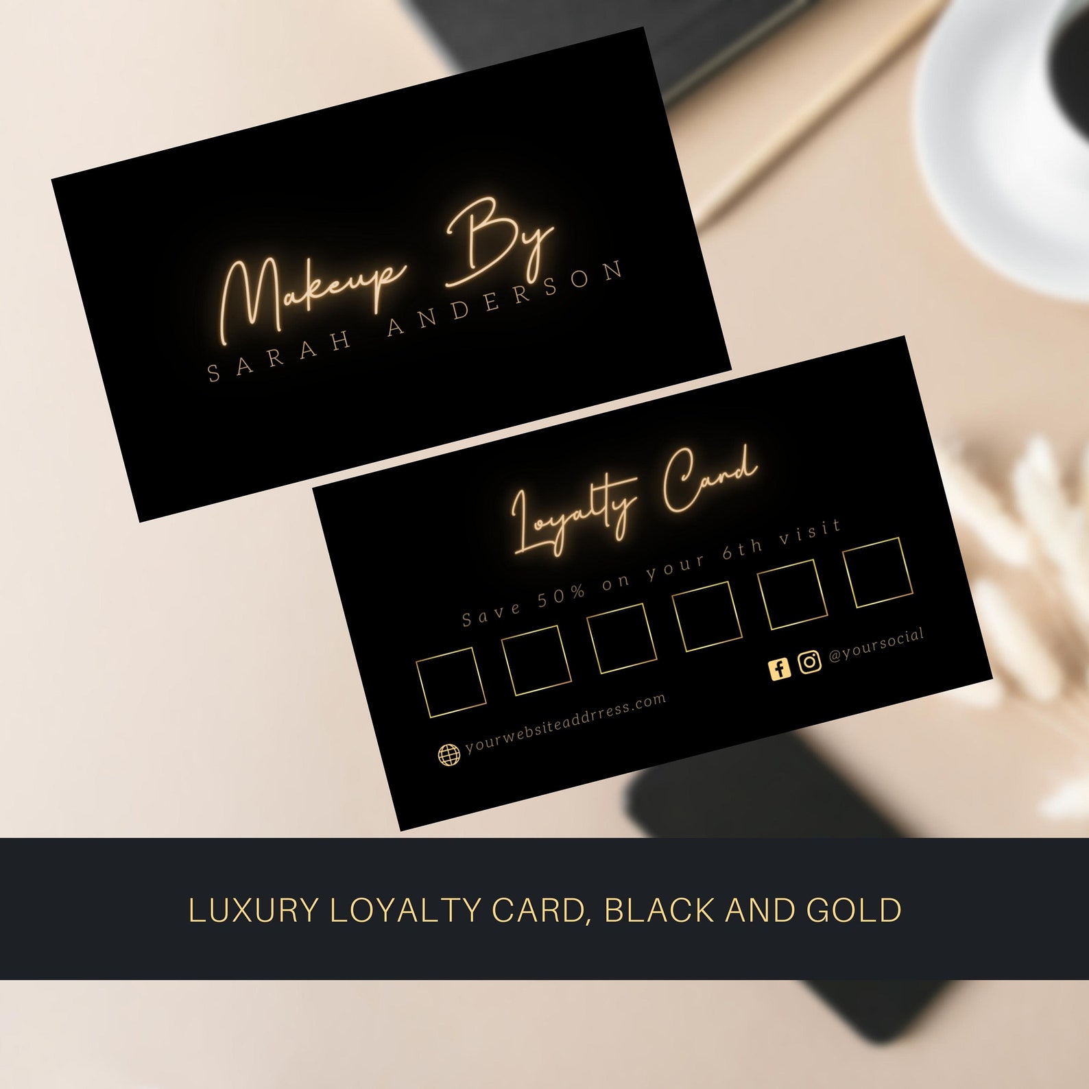 Custom Loyalty Card Tracker Template, Loyalty Cards for Beauty Artist ...