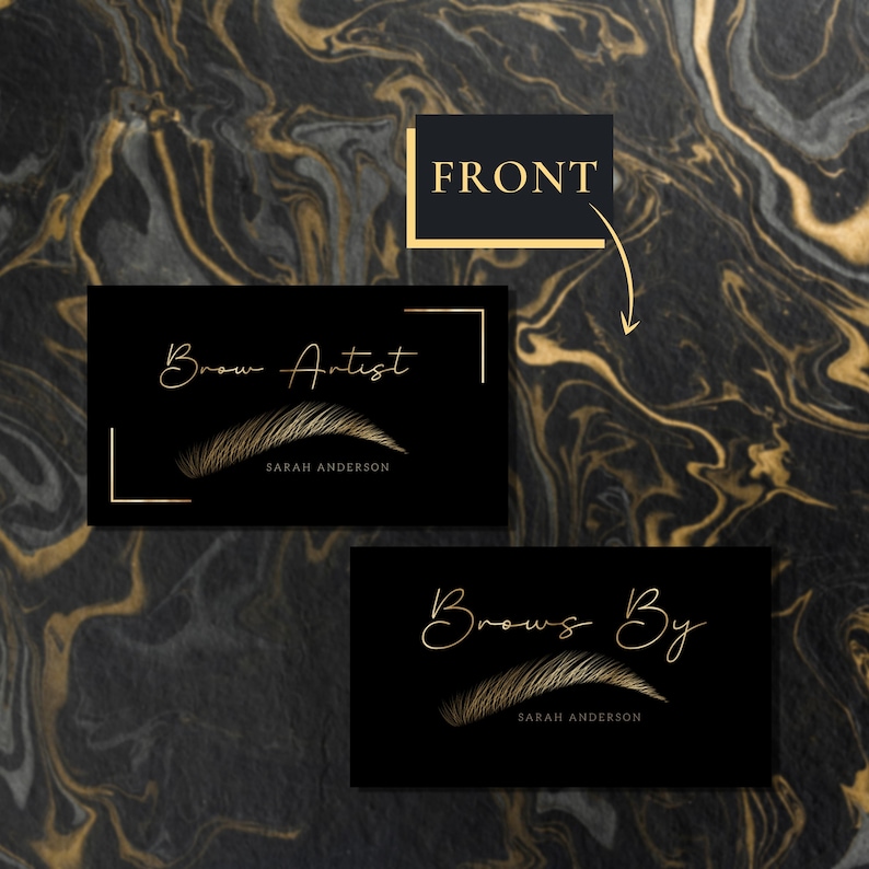 Elegant Eyebrow Loyalty Card Template, Microblading Calling Card ...