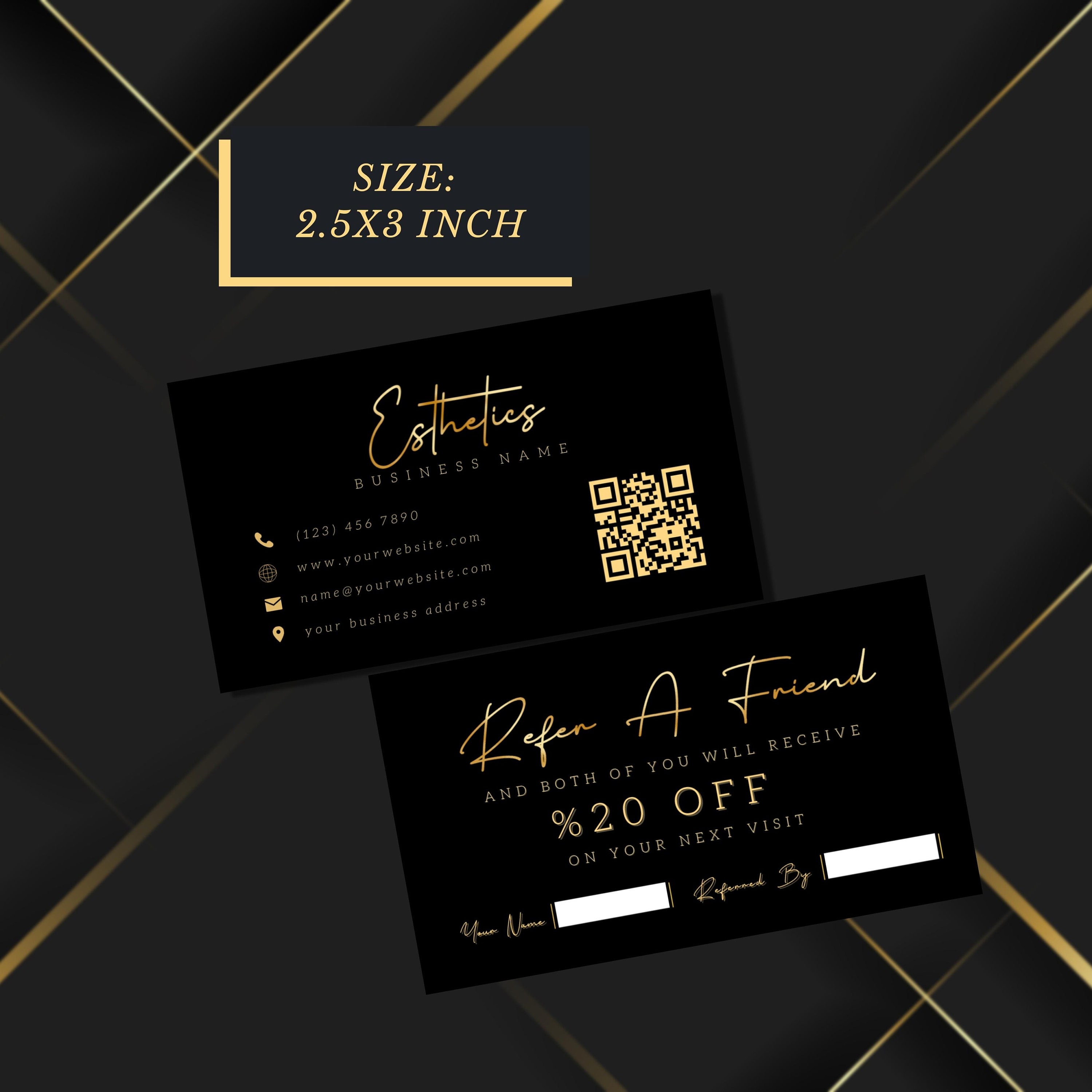 Referral Card Template for Esthetician, Refer A Friend Flyer for Skin ...