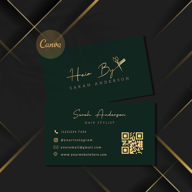 Emerald Green Sage Green Gold Business Cards Template, Custom ...