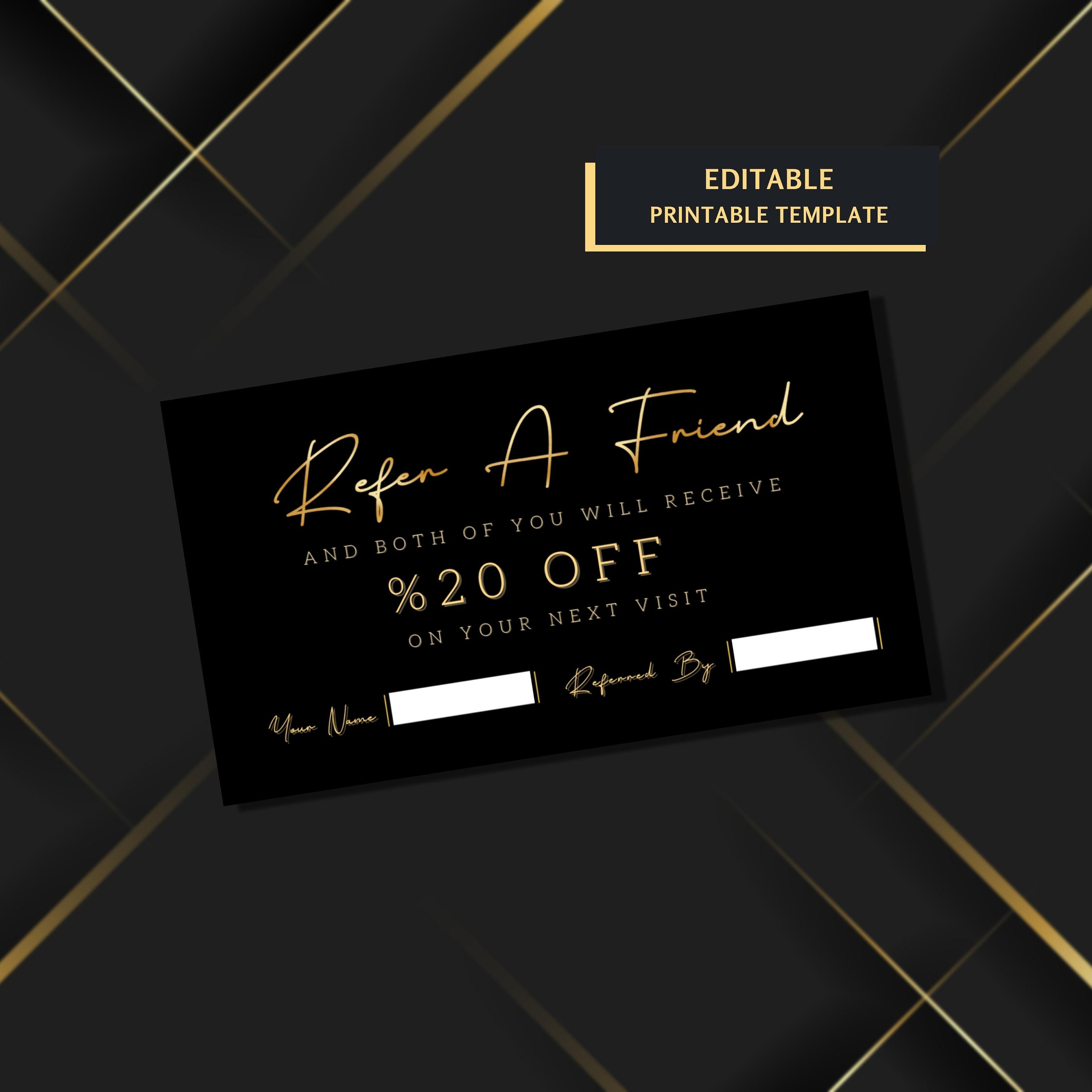 Referral Card Template for Esthetician, Refer A Friend Flyer for Skin ...