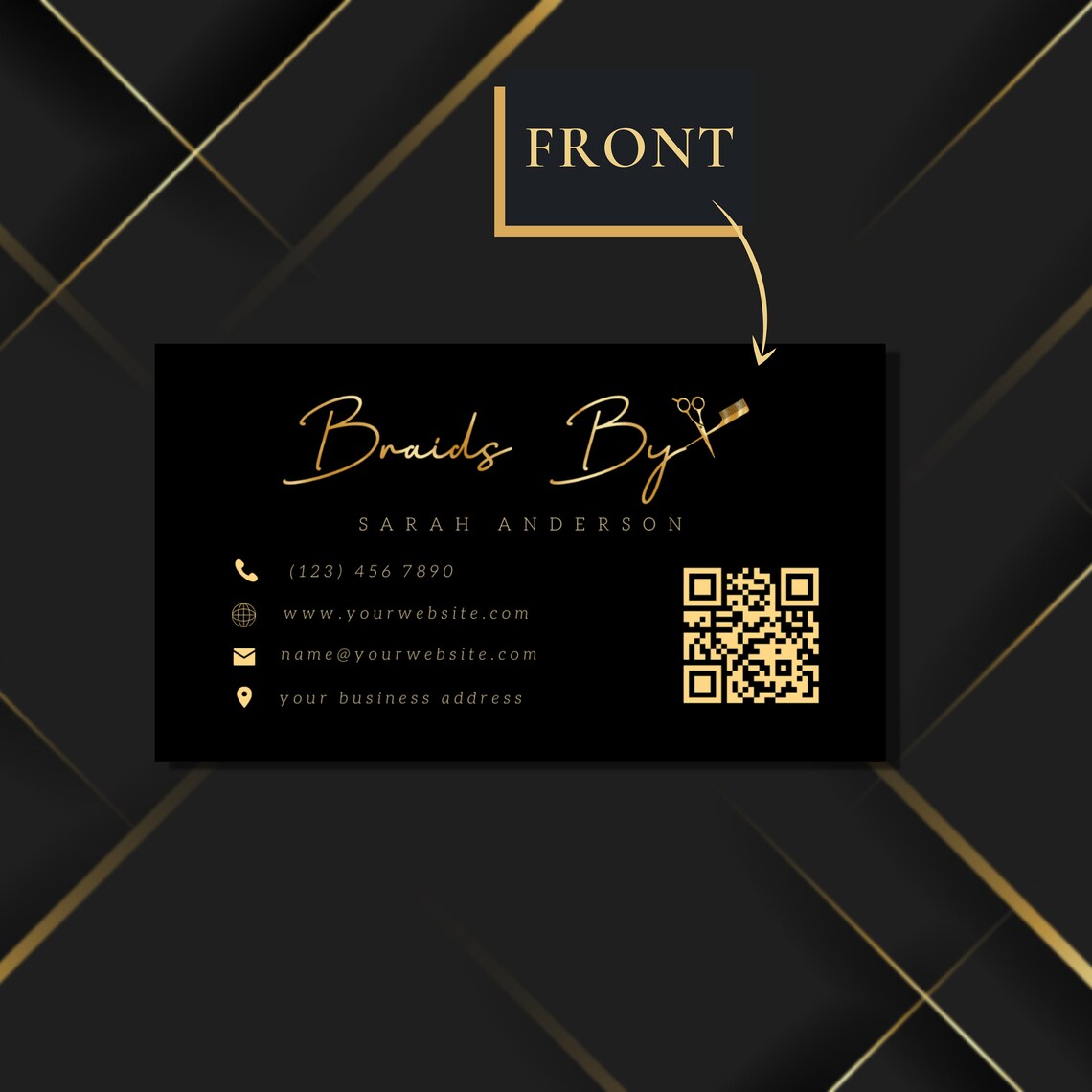 Braid Business Card Template, Referral Cards, Hair Stylist Business ...