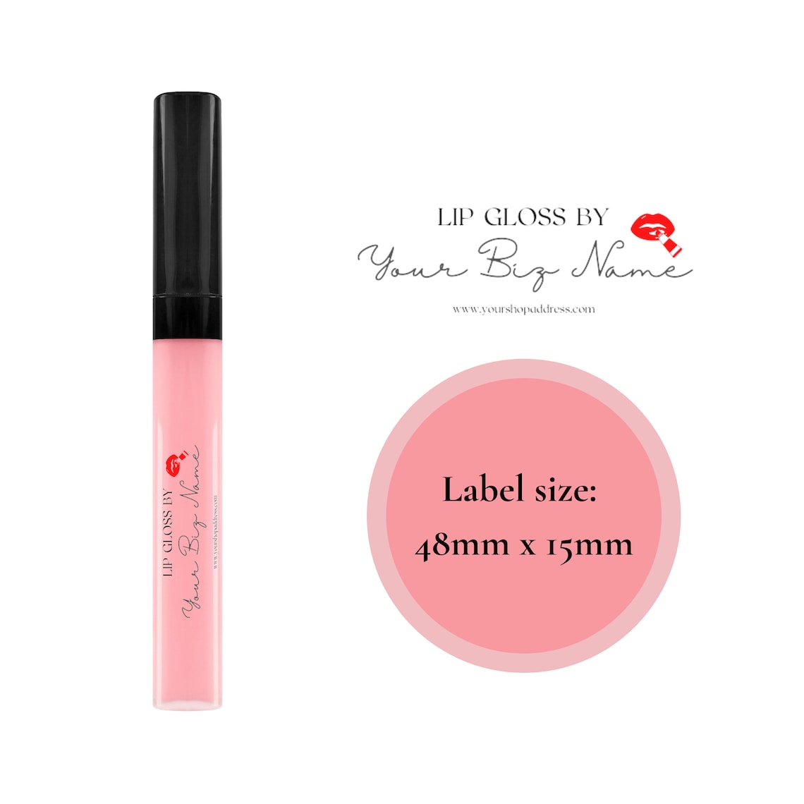 Lip Gloss Label Template, Editable DIY Cosmetic Label, Lip Gloss ...