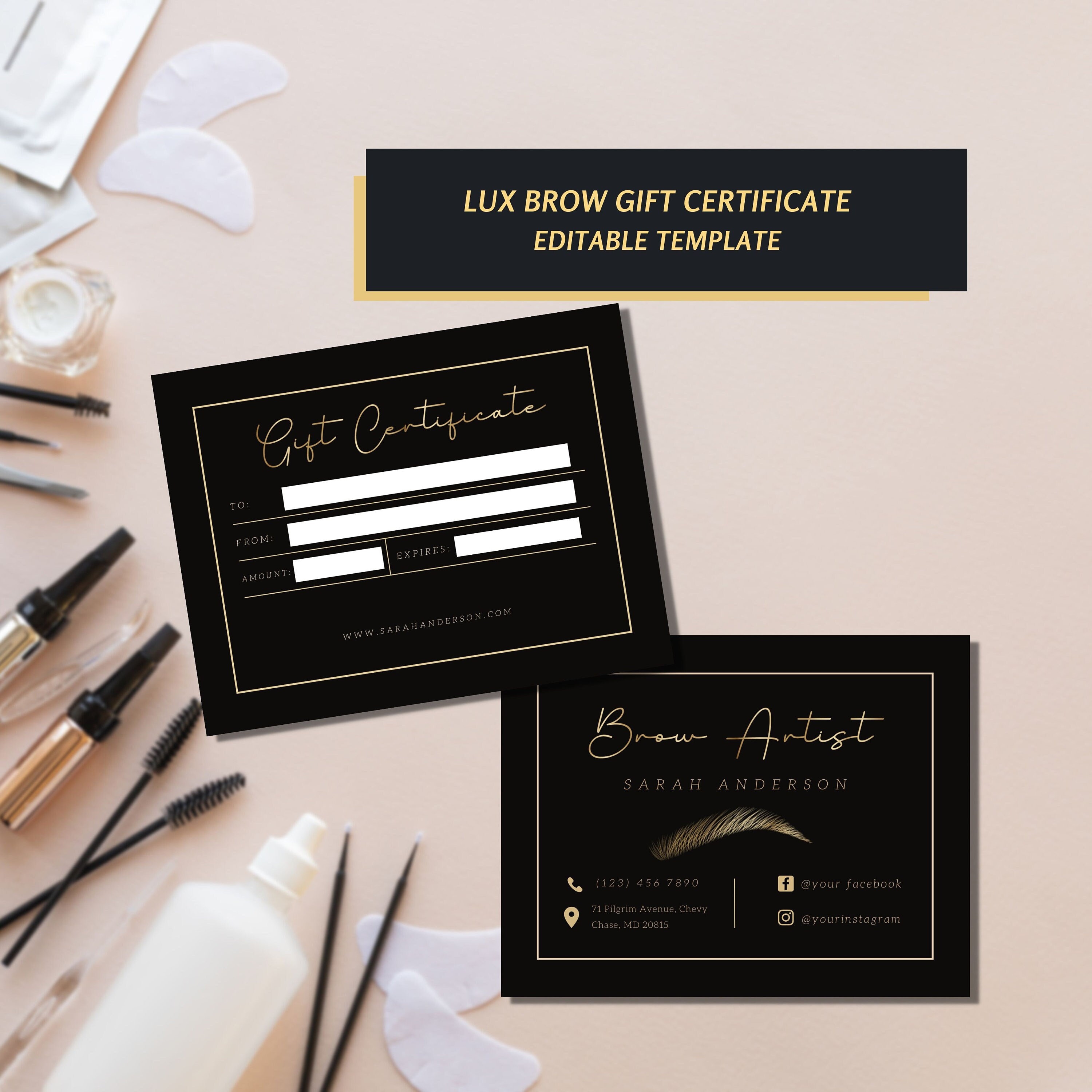 DIY Microblading Promotion Template, Modern Gift Certificates for ...