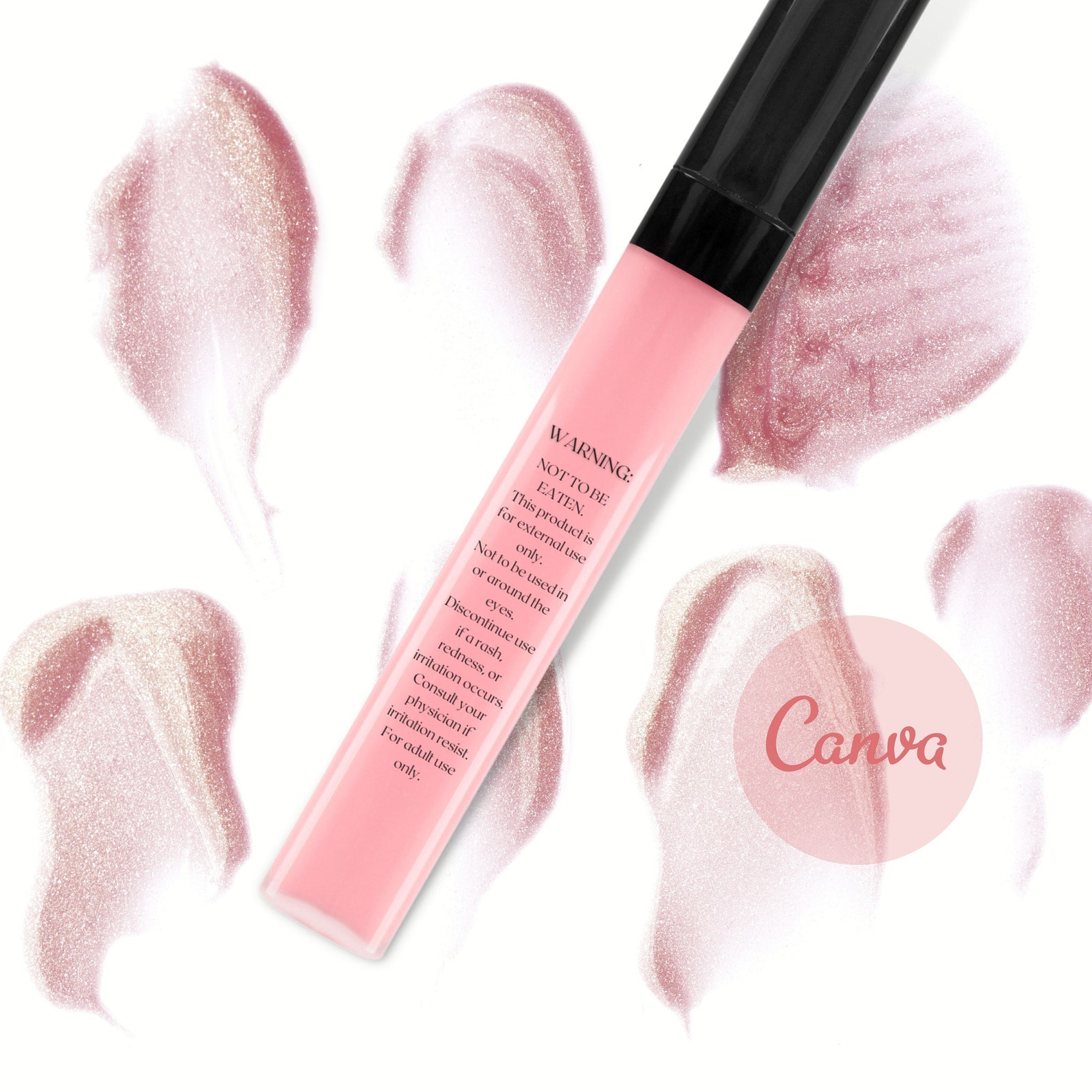 Lip Gloss Warning Label Template, Digital Warning Sticker for Lipgloss ...