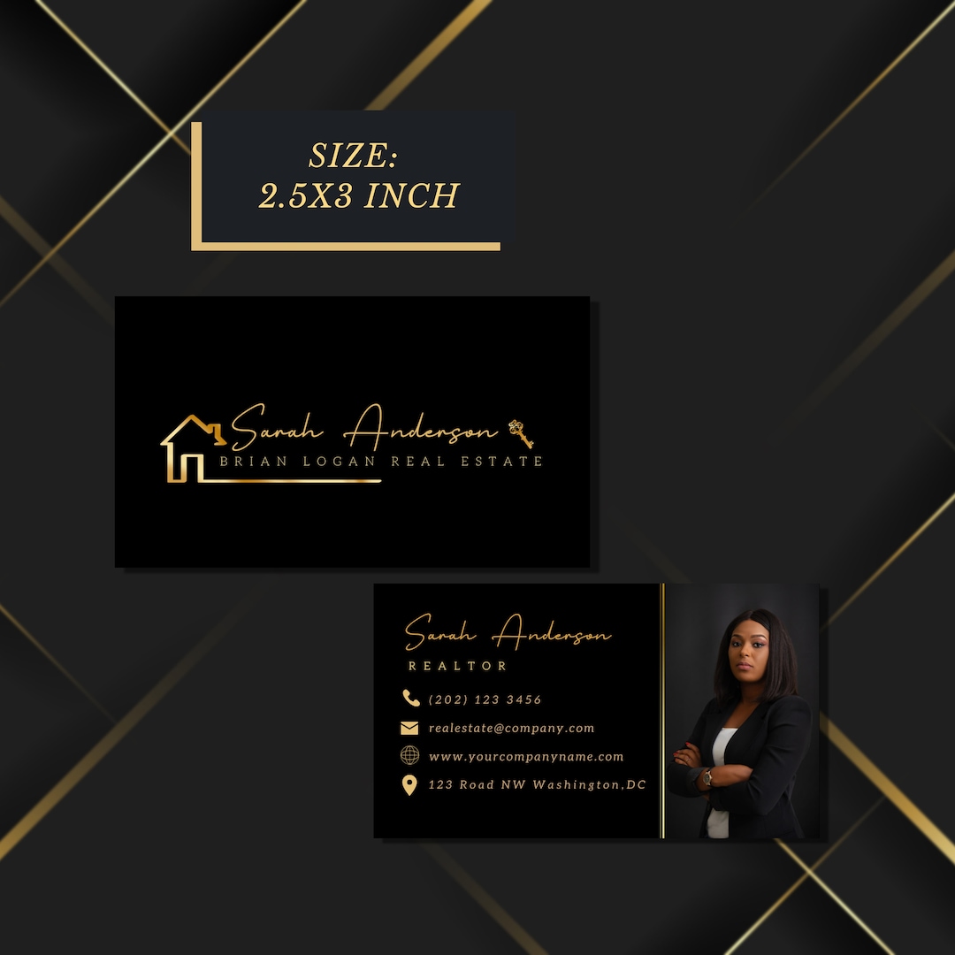 Luxury Real Estate Business Cards Template, Realtor Business Cards Qr ...