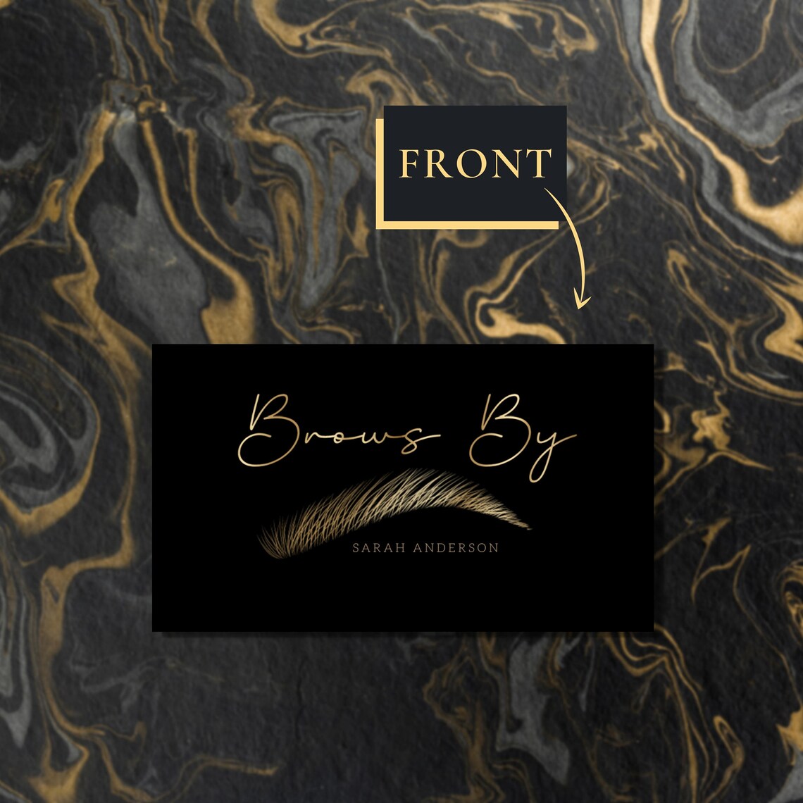 Modern Black Business Brow Cards Eyebrow Microblading Brow - Etsy